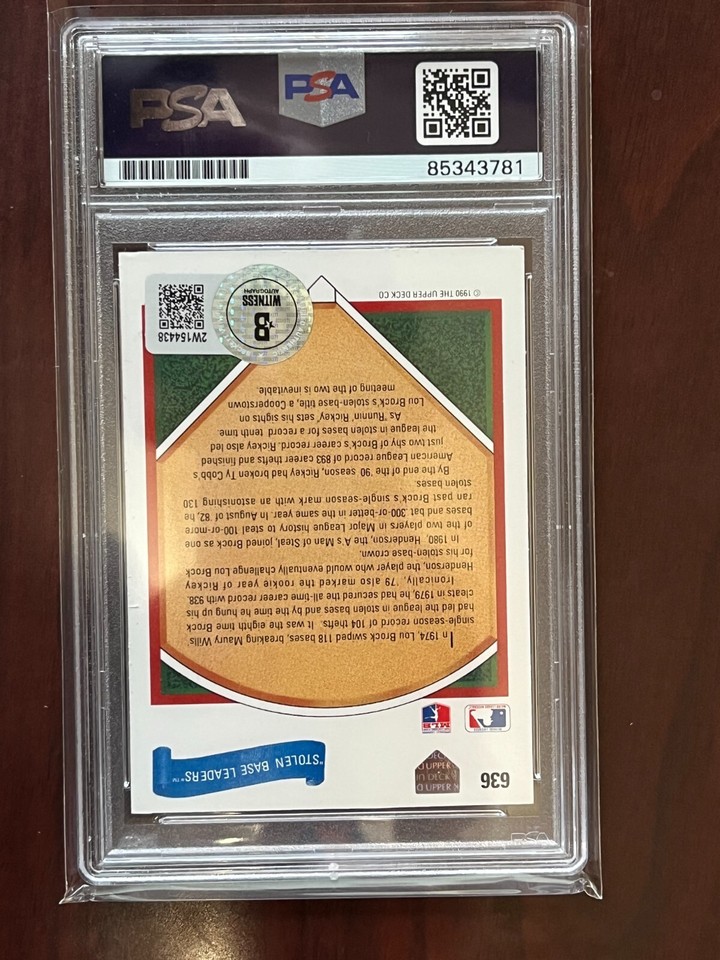 Ricky Henderson Lou Brock 1991 UD PSA/DNA Dual Signed Stolen Base ...