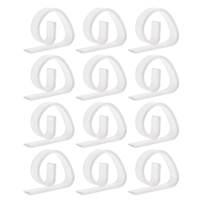 12Pcs Plastic Clear Tablecloth Table Cover Clips Holder Clamp Party ...