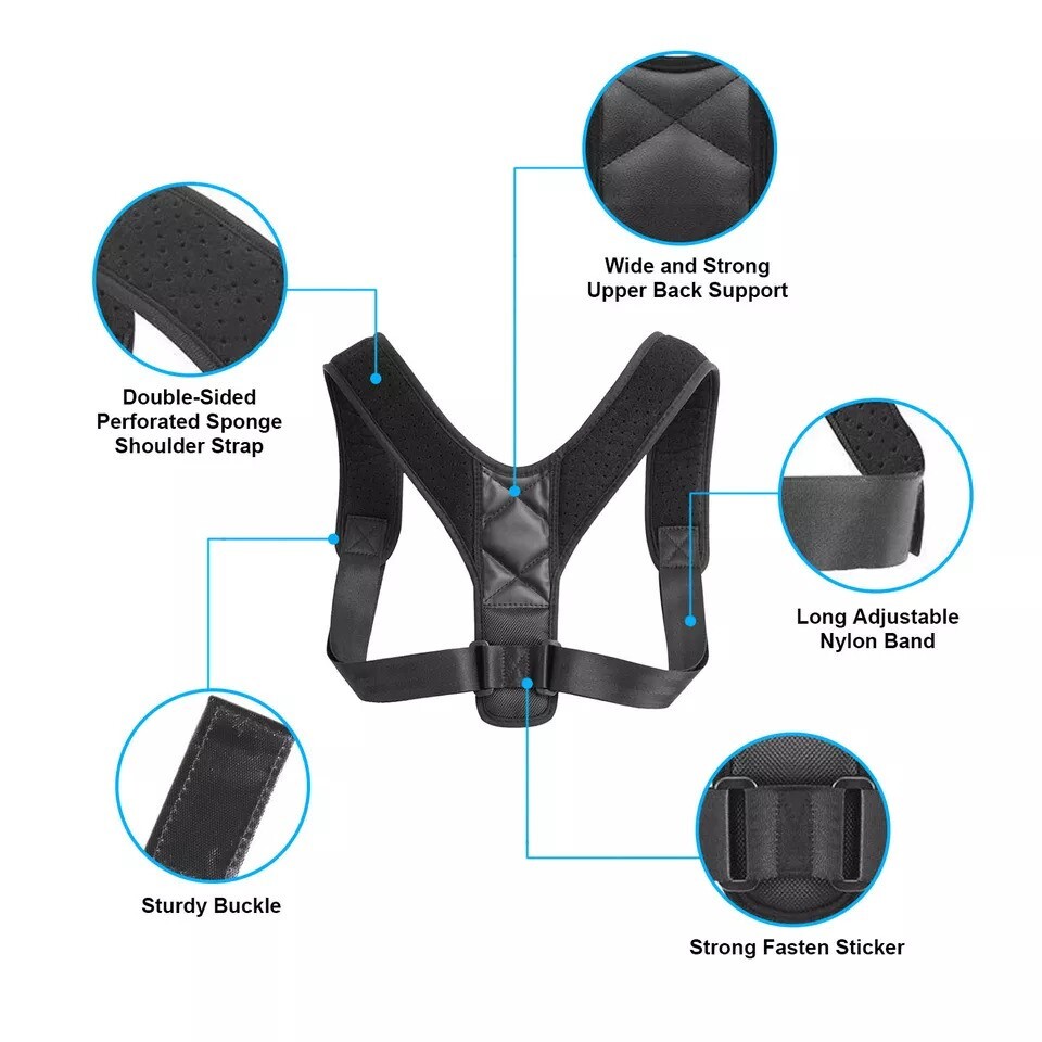 Adjustable Posture Corrector Back Shoulder Support Correct Brace Belt ...