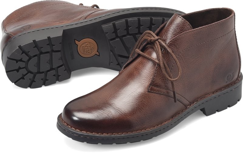 Born Men's Lincoln Chukka Boot Dark Brown (Bark) Full Grain Leather ...