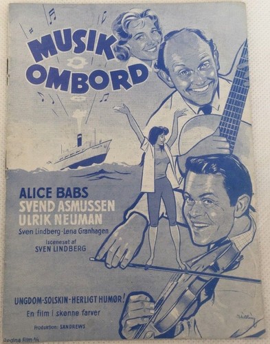 Musik ombord Alice Babs Sven Lindberg Lena Nyman Vtg 1958 Danish Movie ...