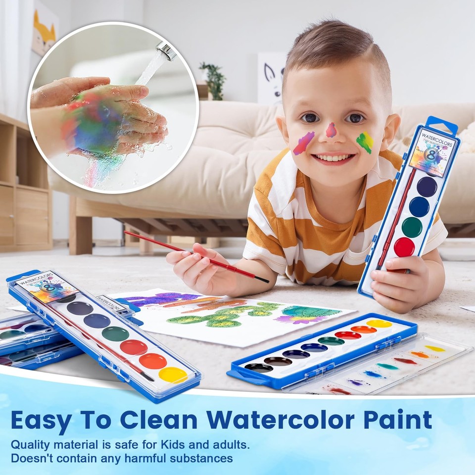 36 Pack Watercolor Paint Set, Washable Watercolor Paint Bulk for Kids ...