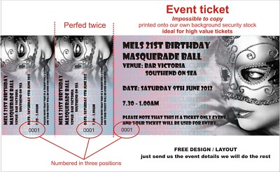 200 Personalised Event Tickets | eBay UK