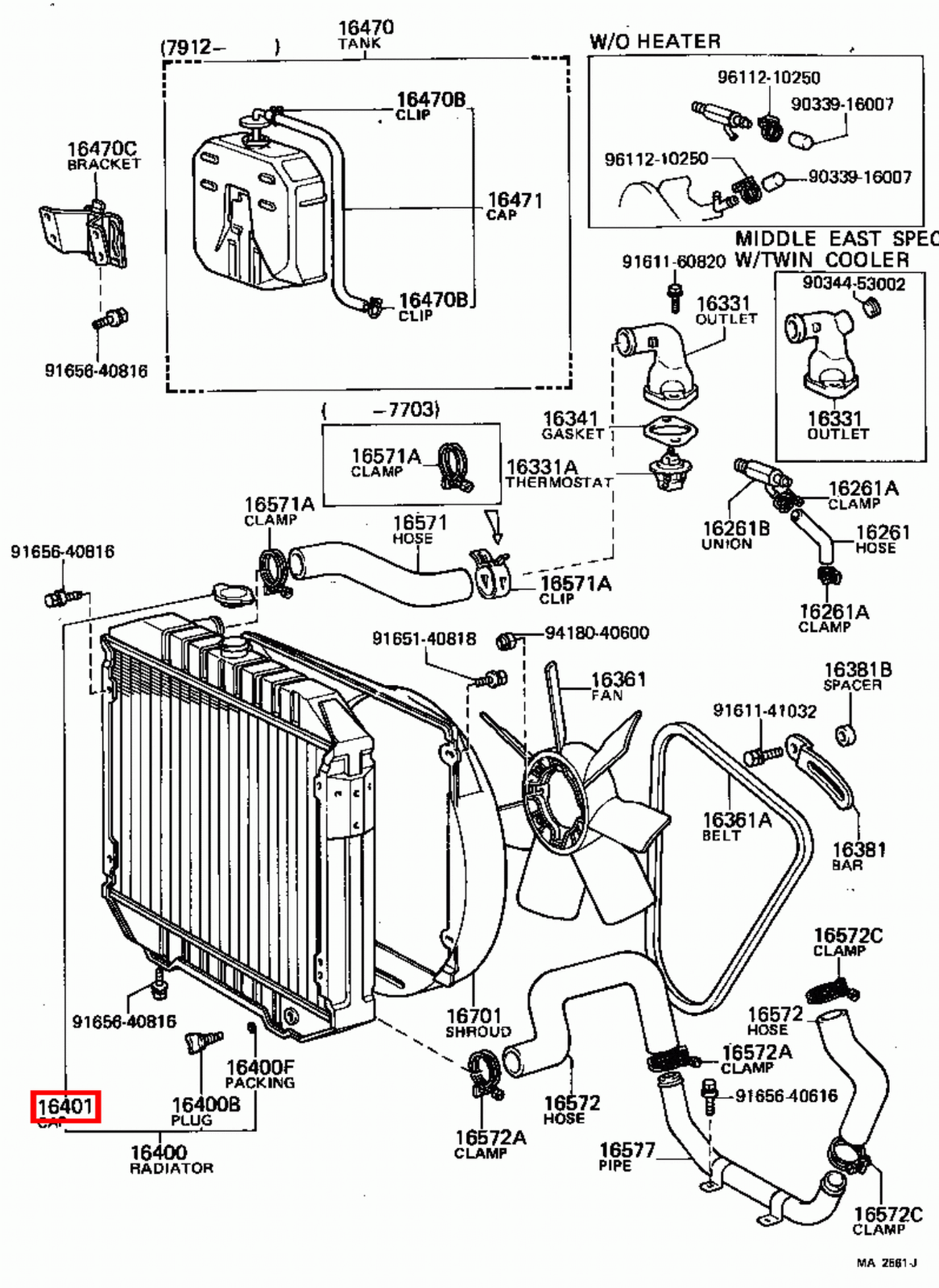 Genuine Toyota LandCruiser RJ70 LJ70 HJ60 HJ47 HJ45 FJ61 FJ60 Radiator ...
