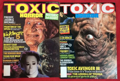 TOXIC HORROR #1 & 2 1989/90 Toxic Avenger 3 A Nightmare On Elm Street 5 ...