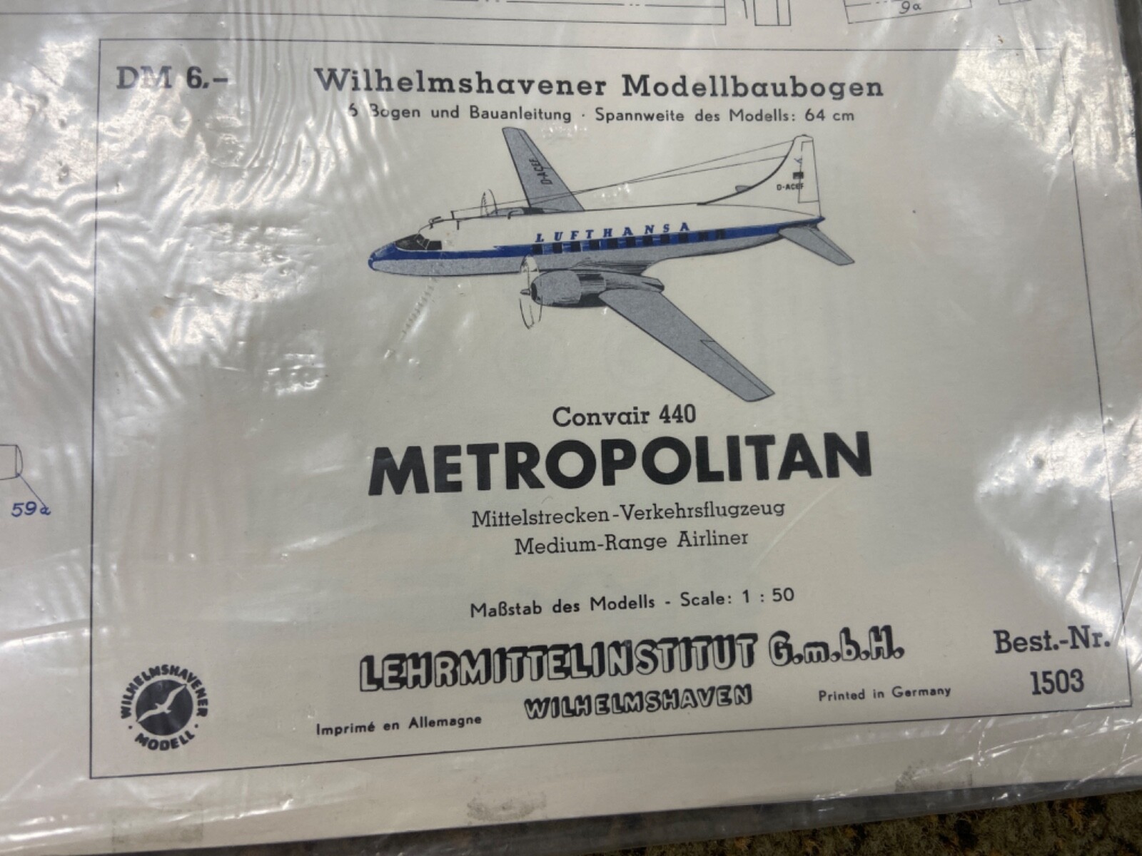Lufthansa Convair 440 Metropolitan 1/50 scale paper aircraft model | eBay