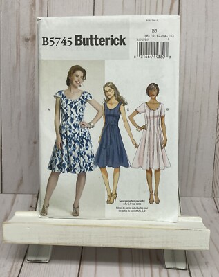 Butterick 5745 Fit and Flare Dresses B5 Sizes 8-16 Misses Sewing ...