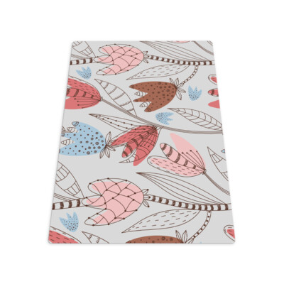 Hard Wood Floor Home Office PVC Floor Mat Outline flowers PVC 120x90 | eBay