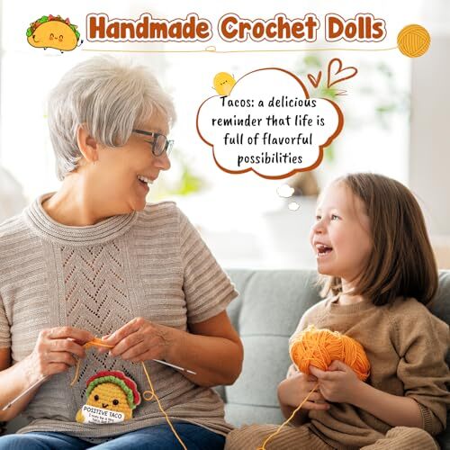 Mini Positive Crochet Taco Emotional Inspirational Support Positive ...