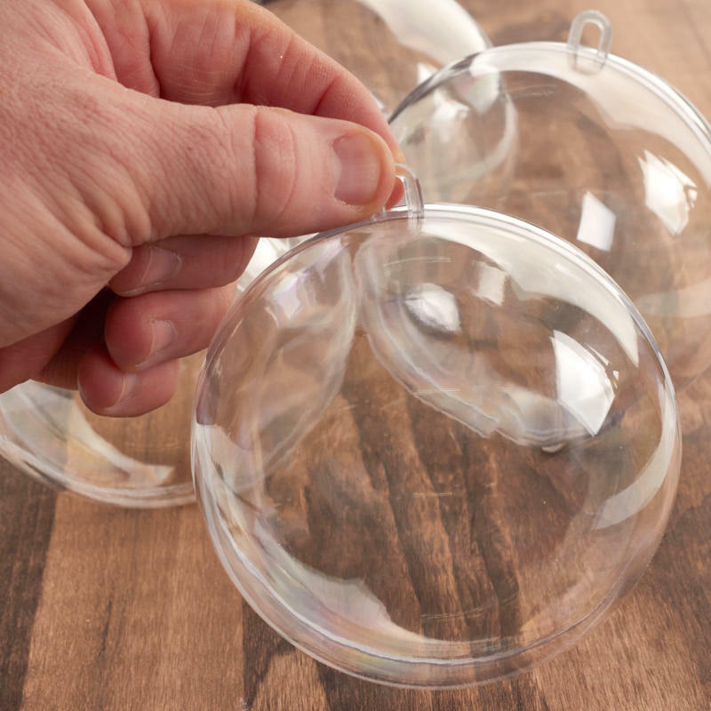 Set of 12 Clear Plastic Crafting Acrylic 100mm Fillable Ball Ornaments ...