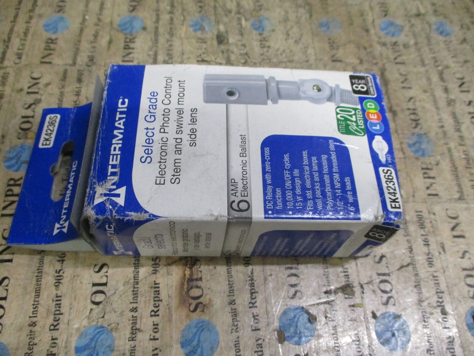 INTERMATIC EK4236S Electronic Photo Control Stem & Swivel Lens 120 ...