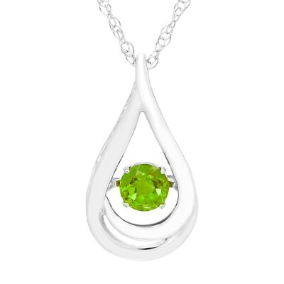 Dancing Peridot Teardrop Pendant in Sterling Silver | eBay