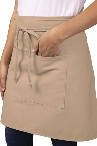 Unisex Half Bistro Server Apron One Size Khaki | eBay