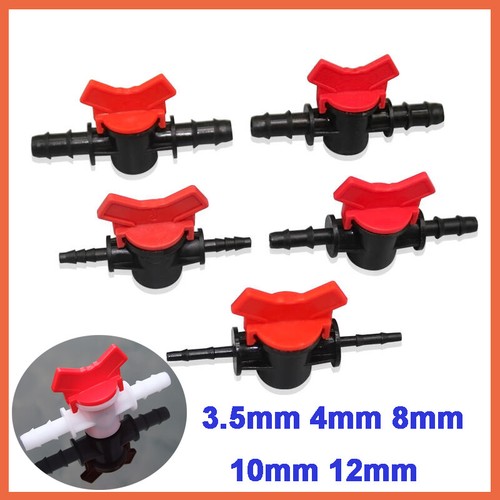 Inline Tap Connector Barbed PVC Hose/Tube Plastic Shut Off Valve Garden ...