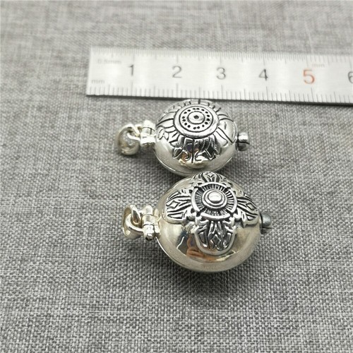 925 Sterling Silver Double Dorje Locket Pendant Prayer Memory Wish Box ...