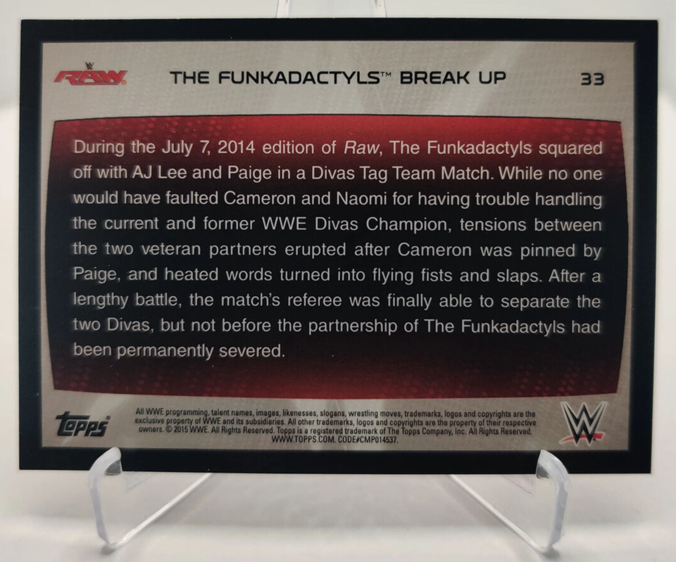 2015 Topps WWE Road to Wrestlemania #33 The Funkadactyls wrestling card ...