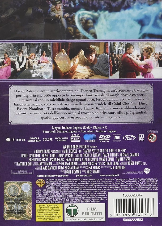 Harry Potter E Il Calice Di Fuoco (DVD) Eric Sykes Timothy Spall (US ...