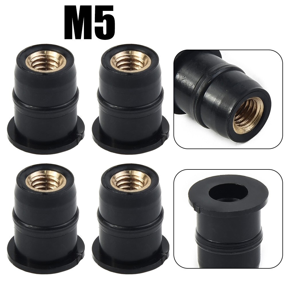 4PCS Motorcycle Windshield Rubber Nuts M5 Vibration Damper High Quality ...