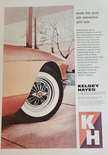 Kelsey Hayes Magazine Ad Print Advertisement Vintage Wheel Picture Wall ...