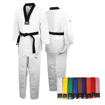 PUMA Taekwondo Uniform Dobok + Belt Set For men, women, kids Korea TKD ...