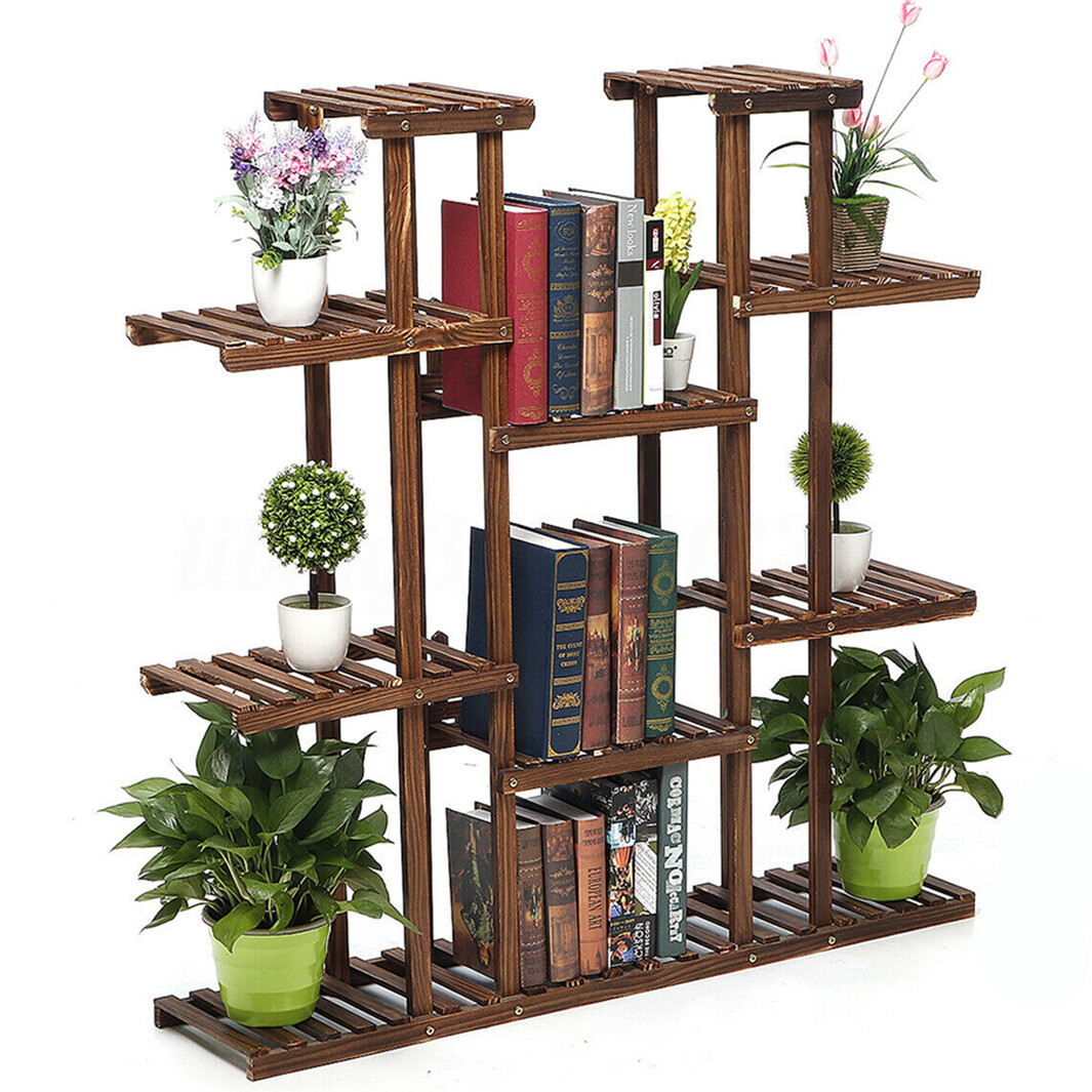 Large Capacity Multi-layer Flower Rack Pots Plant Stand Wooden ...