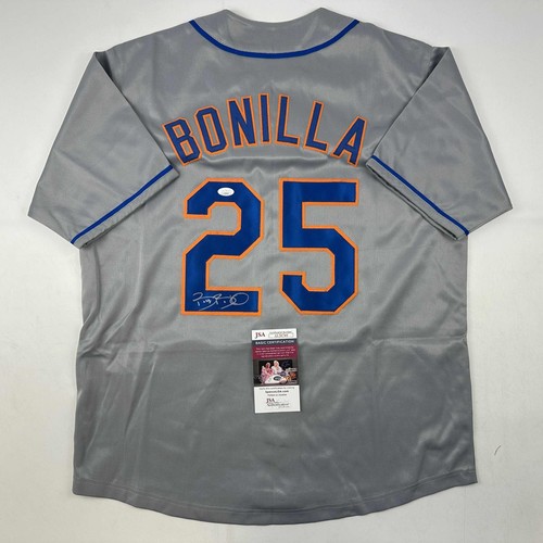 Autographed/Signed Bobby Bonilla New York Grey Baseball Jersey JSA COA ...