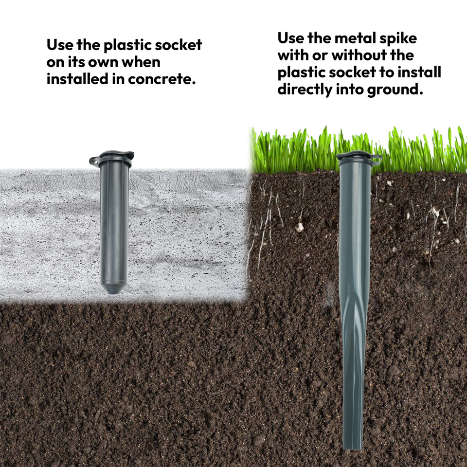 32/40mm GROUND SPIKE BASE KIT GARDEN SOIL SOCKET FOR ROTARY AIRER WASHING LINE | eBay UK