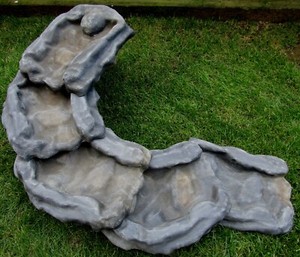 Garden Pond Waterfall Fibreglass sections Slate effect 19 overlapping ...