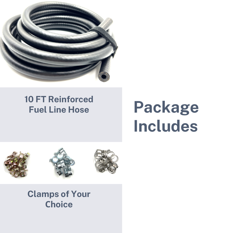 10 Ft Neoprene NBR Fuel Injection Line Hose Flexible braided Gas Line ...
