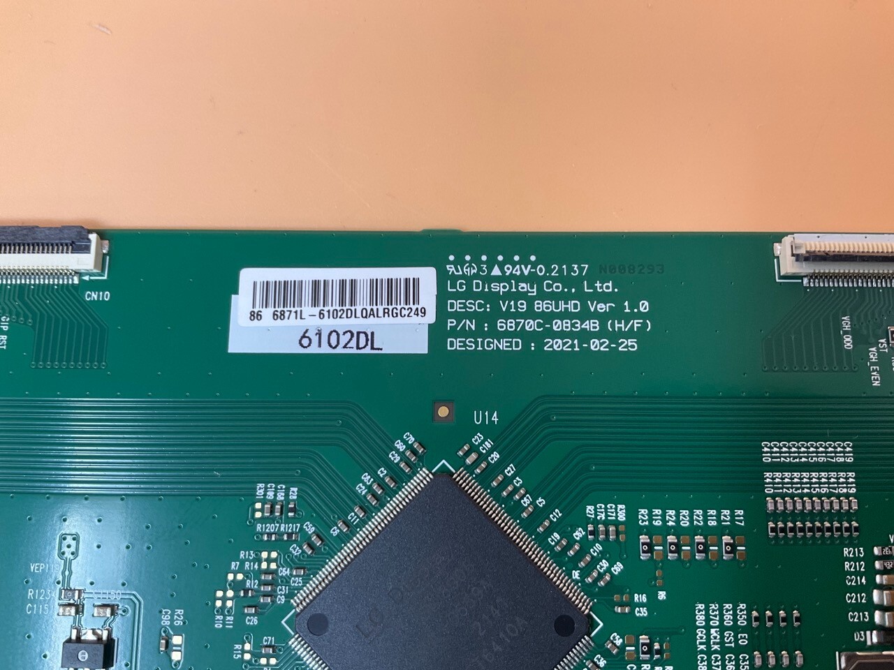 T-Con Board for LG 86UR640S9UD 86" Commercial Signage 6871L-6102D for ...