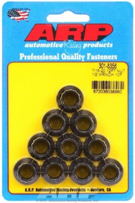 ARP 301-8356 Nuts, 7/16-20 in. Thread, 12-Point, Steel, Black Oxide ...