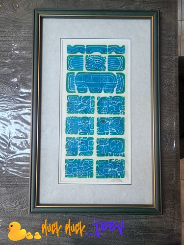 Mayan Calendar Codex Stone Rubbing 25” X 12” Framed Art Chichen Itza | eBay