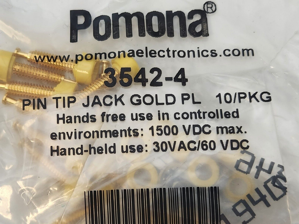 Pomona 3542-4 Yellow Pin Tip Jack Gold PL Pack Of 10 New open box. | eBay