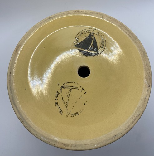 Over And Under Yellow Ware Stoneware Flower Pot/Planter, Banded, 5x6 ...