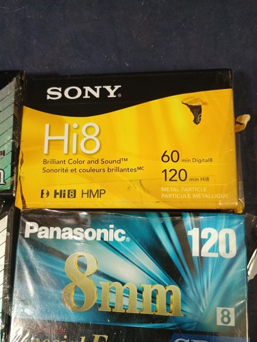 Four 8 MM Video Cassette Tapes,1 Sony, 2 Maxwell,1 Panasonic New Sealed ...