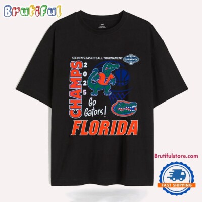 Flo%rida Gators 2025 Sec Mens Basketball Champs Go Gators T Shirt | eBay