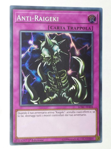 ANTI-RAIGEKI Rara Segreta in Italiano LCKC-IT104 YUGIOH | eBay