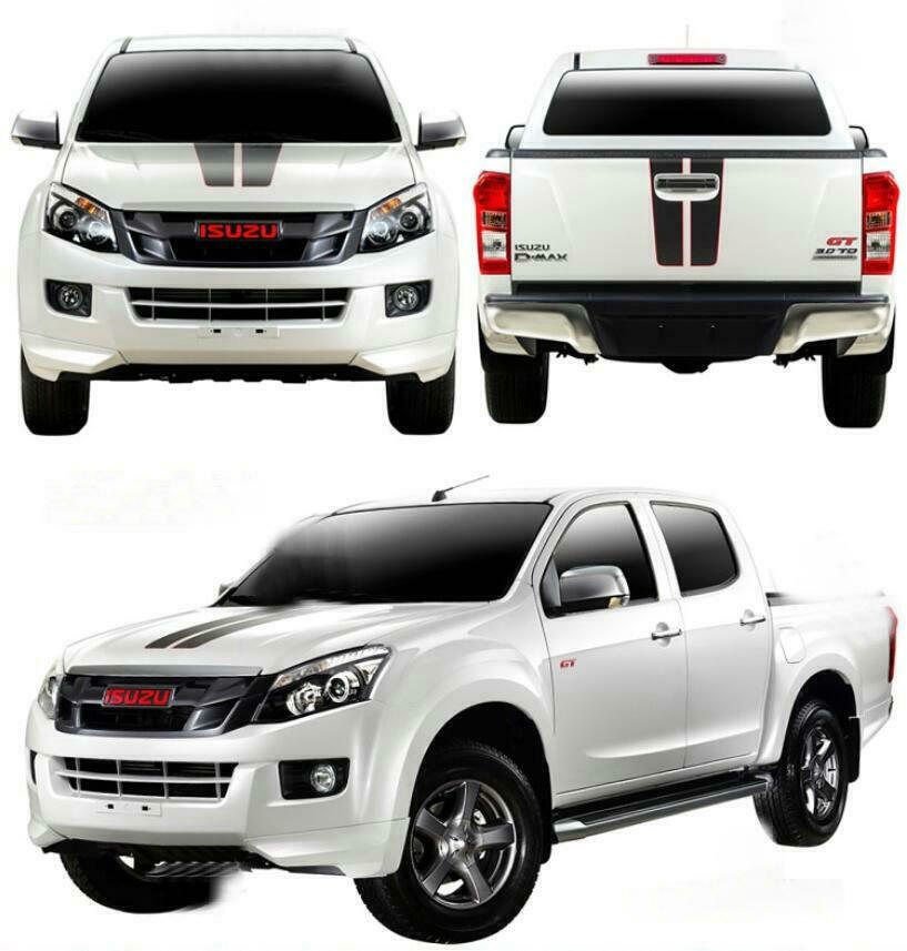 Car Hood Rear Racing Stripe Sticker Kit For Isuzu D-max Bonnet Tailgate ...