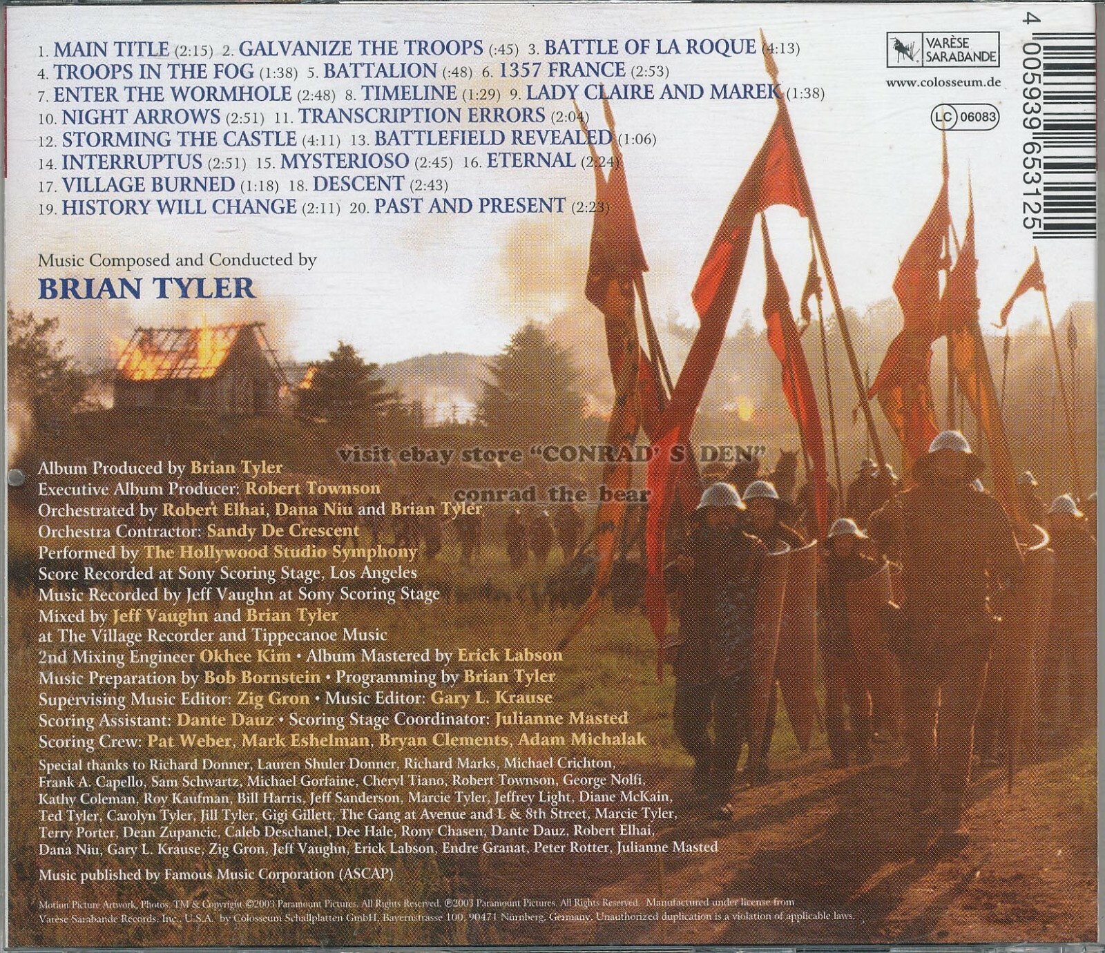 Brian Tyler "TIMELINE" soundtrack score CD out of print 30206653120| eBay