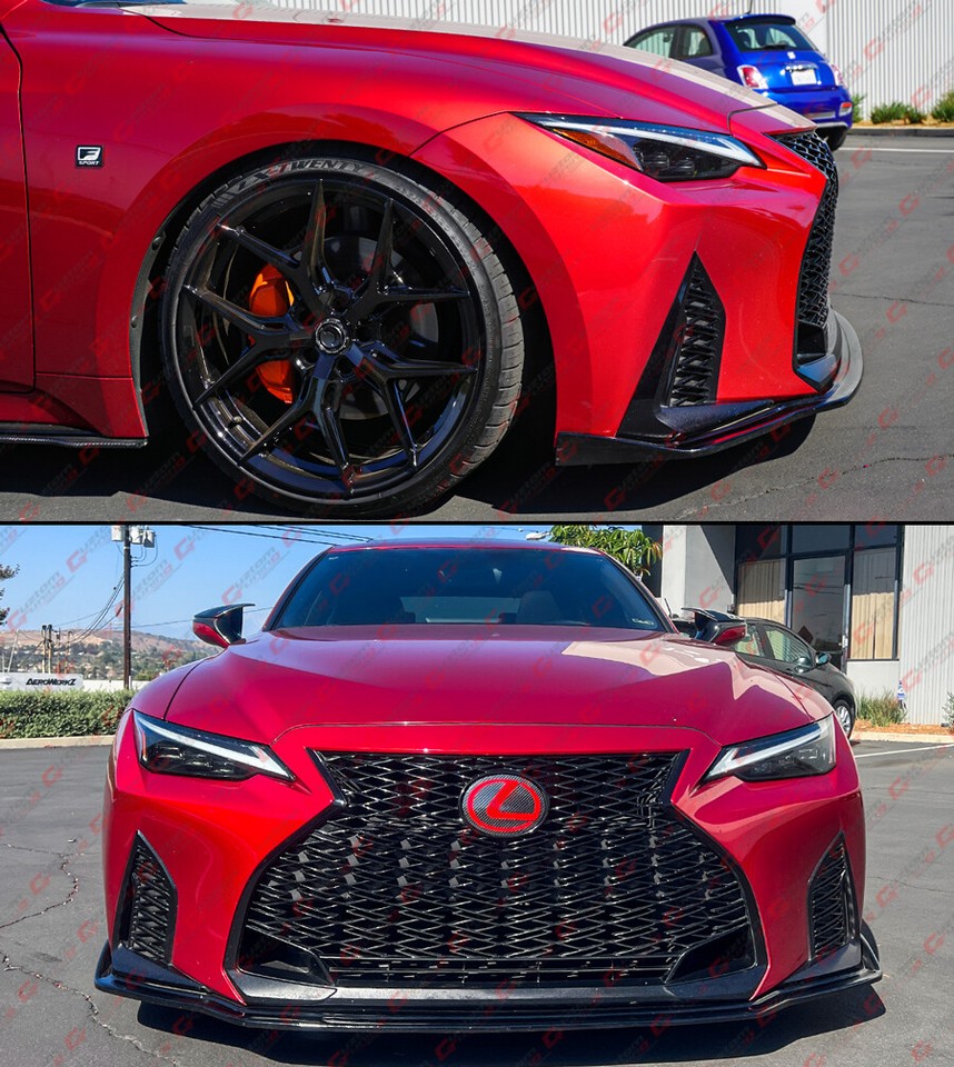 For 21-25 Lexus IS300 IS350 V3 CTM Design Glossy Black Front Bumper Lip ...