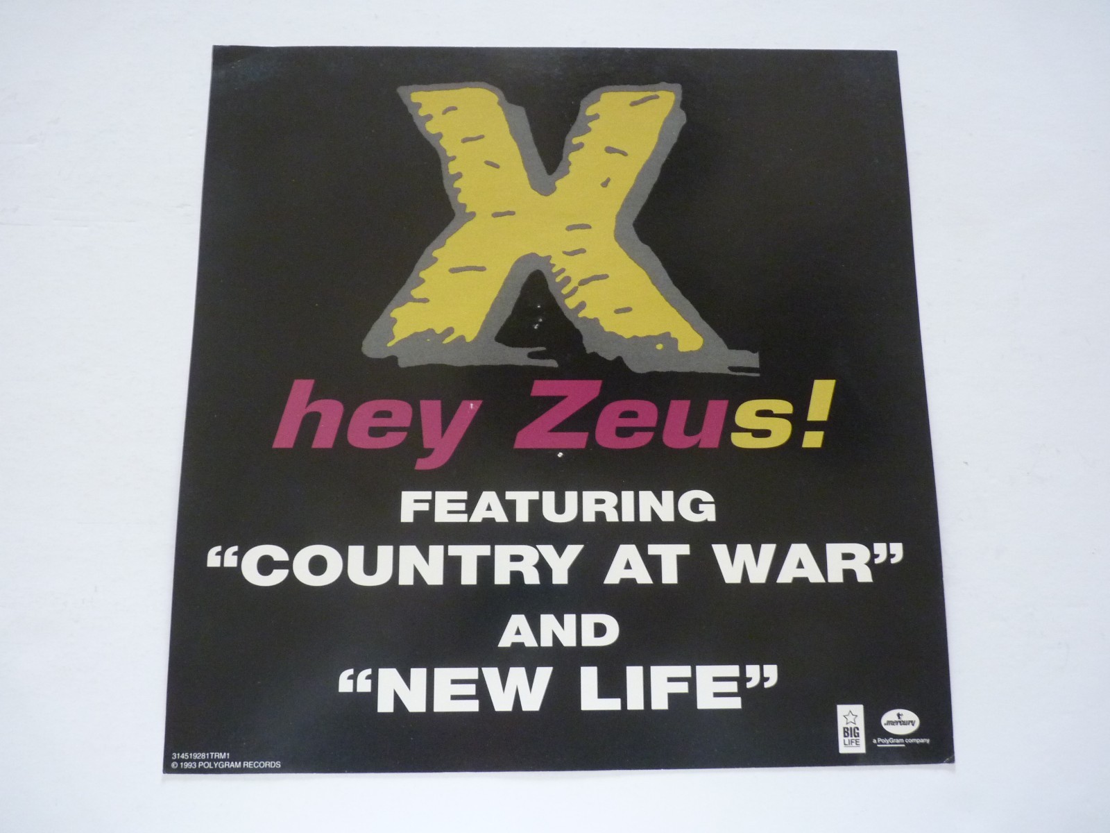 hey Zeus! X... LP Record Photo Flat 12x12 1993 Poster | eBay