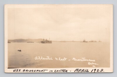 Military NAVY SHIP RPPC US Bridgeport Guantanamo Bay Cuba 1923 Photo ...