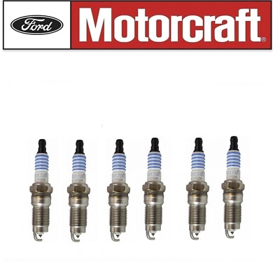 6X Spark Plug Motorcraft SP-504 AGSF34FM, AGSF34FMF4 Finewire Platinum ...