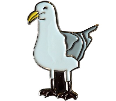 Seagull Standing Bird Seaside 25mm Metal Enamel Pin Badge Brooch NEW ...