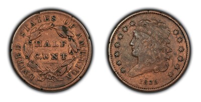 1835 1/2c Classic Head Half Cent - Brothel Token - XF - SKU-B3599 | eBay