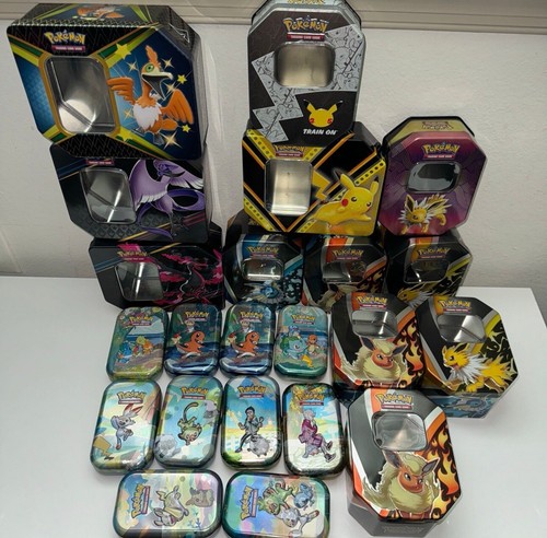 Lot Of 22 Pokemon Empty Tins For Storage *NO CARDS* | eBay