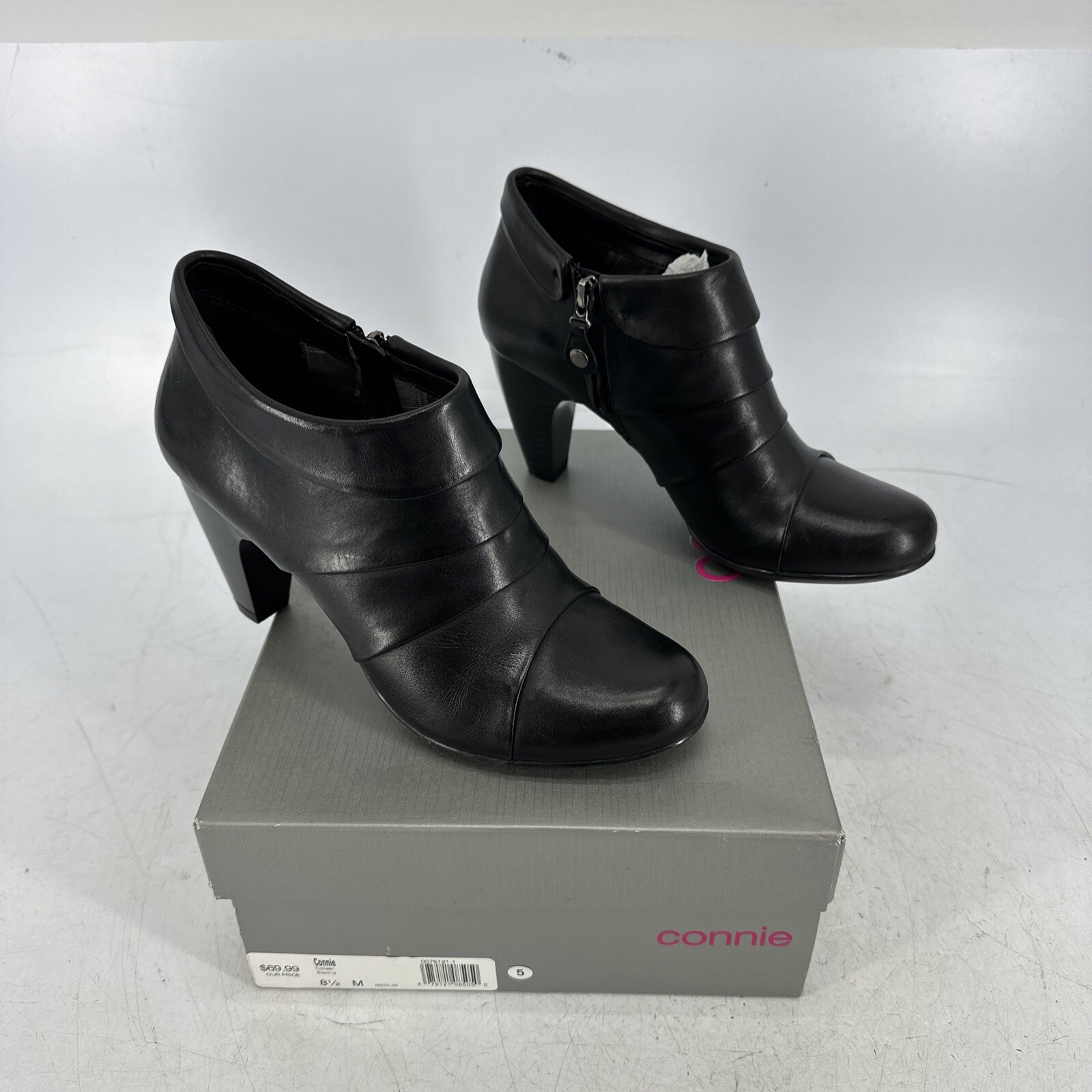 Connie Boots Women's Colleen Side Zip Ankle Bootie Le… - Gem