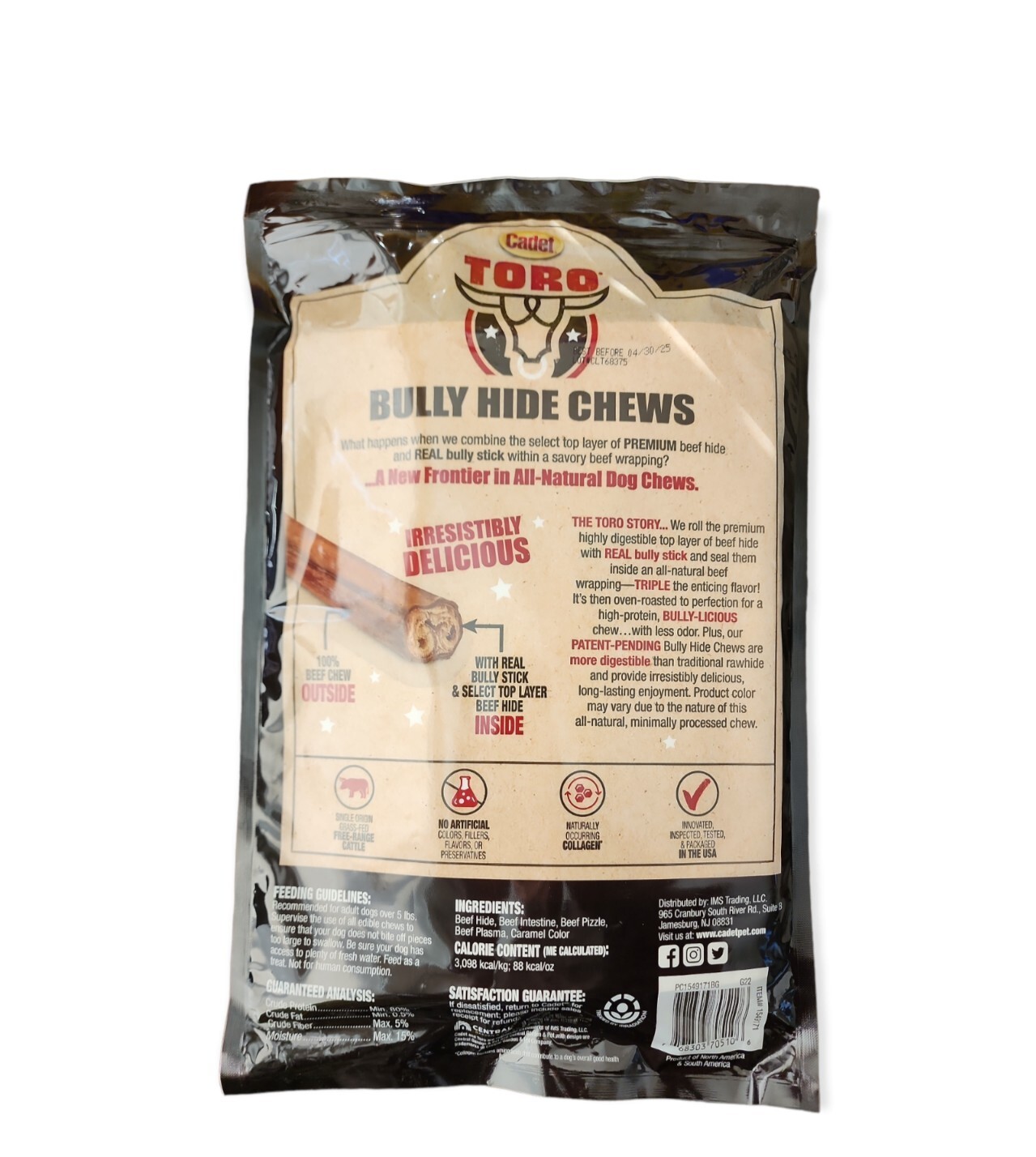 Cadet TORO Bully Hide Chews All-Natural Dog Chews - 9-12", 12-Count | eBay