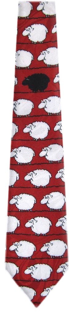 Men's Red White Black Sheep Novelty Theme Necktie Fun Novelty Ties | eBay