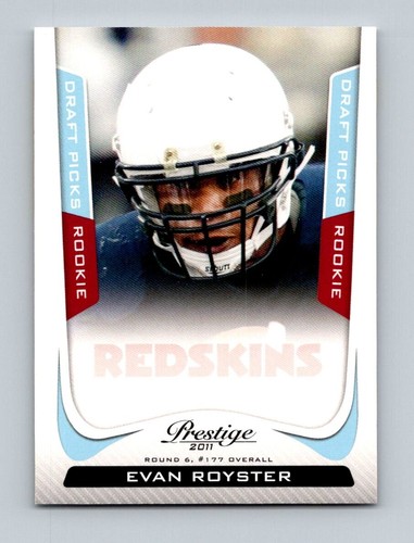 2011 Panini Prestige - Rookie Evan Royster #240 Draft Picks Light Blue ...
